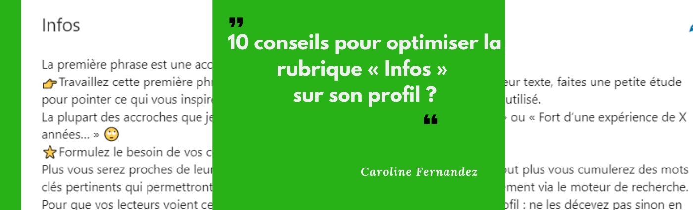 10 conseils pour optimiser la rubrique « Infos » sur son profil 10 conseils pour optimiser la rubrique « Infos » sur son profil