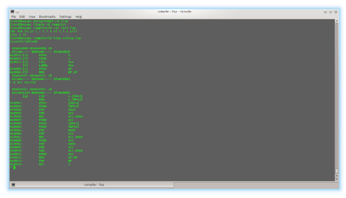 lisp compiler (running on lisp pcode (x86-ish)) lisp compiler (running on lisp pcode (x86-ish))