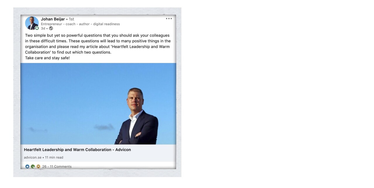 excited to share this article by Johan Beijar about heartfelt ... excited to share this article by Johan Beijar about heartfelt ...