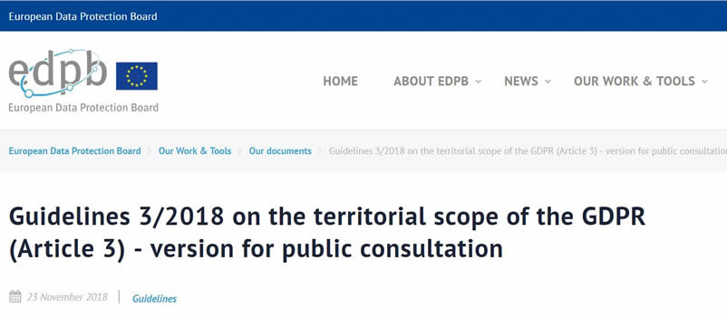 Comments on the EDPB 3/2018 draft guidelines on GDPR Territorial scope Comments on the EDPB 3/2018 draft guidelines on GDPR Territorial scope