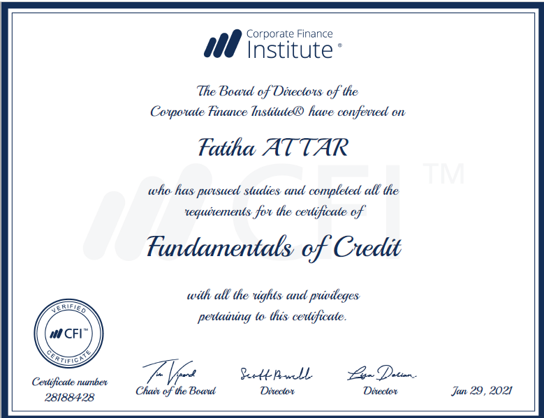 Corporate Finance Institute (CFI) certification Corporate Finance Institute (CFI) certification