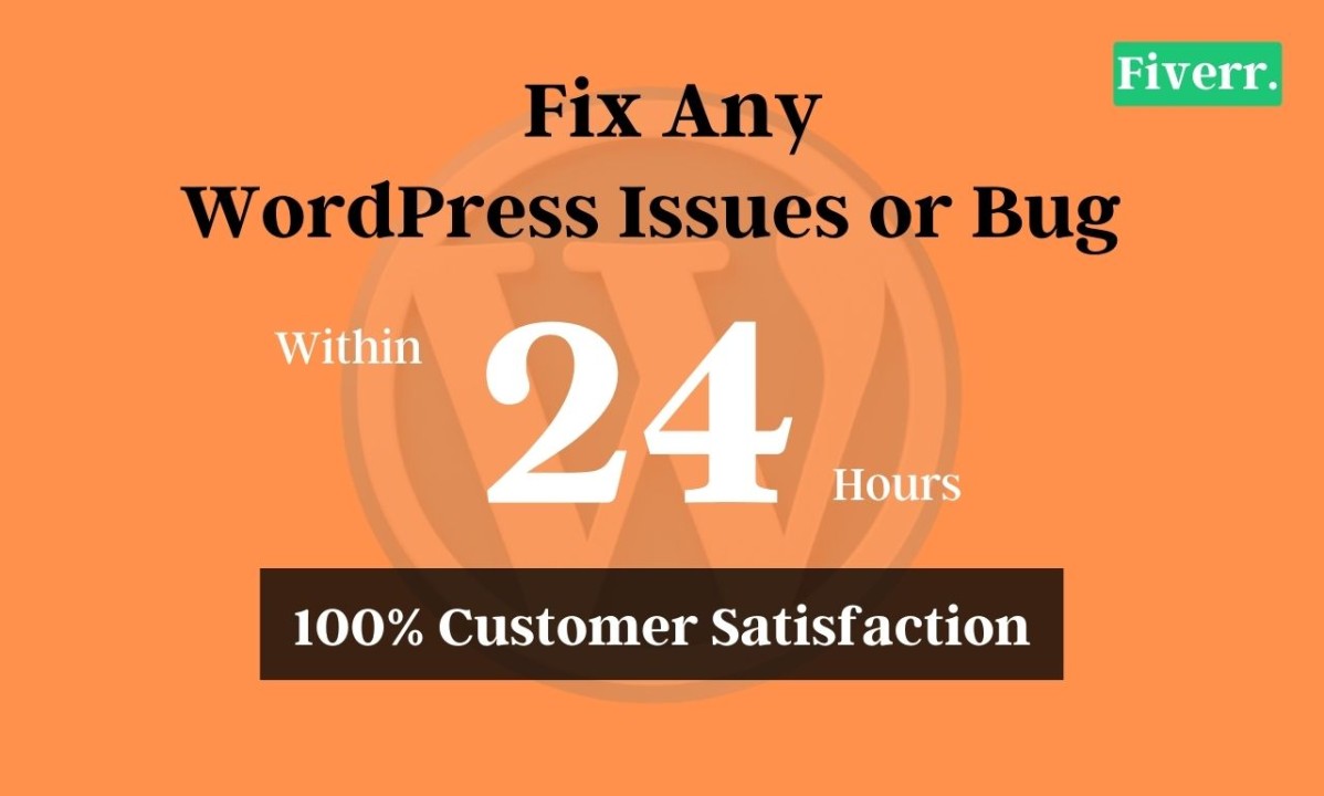 Fix WordPress errors or bug problems within 24 hours Fix WordPress errors or bug problems within 24 hours