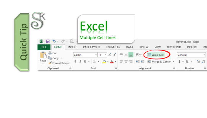 Excel - Adding Line-Breaks in a Cell - Exercise Excel - Adding Line-Breaks in a Cell - Exercise