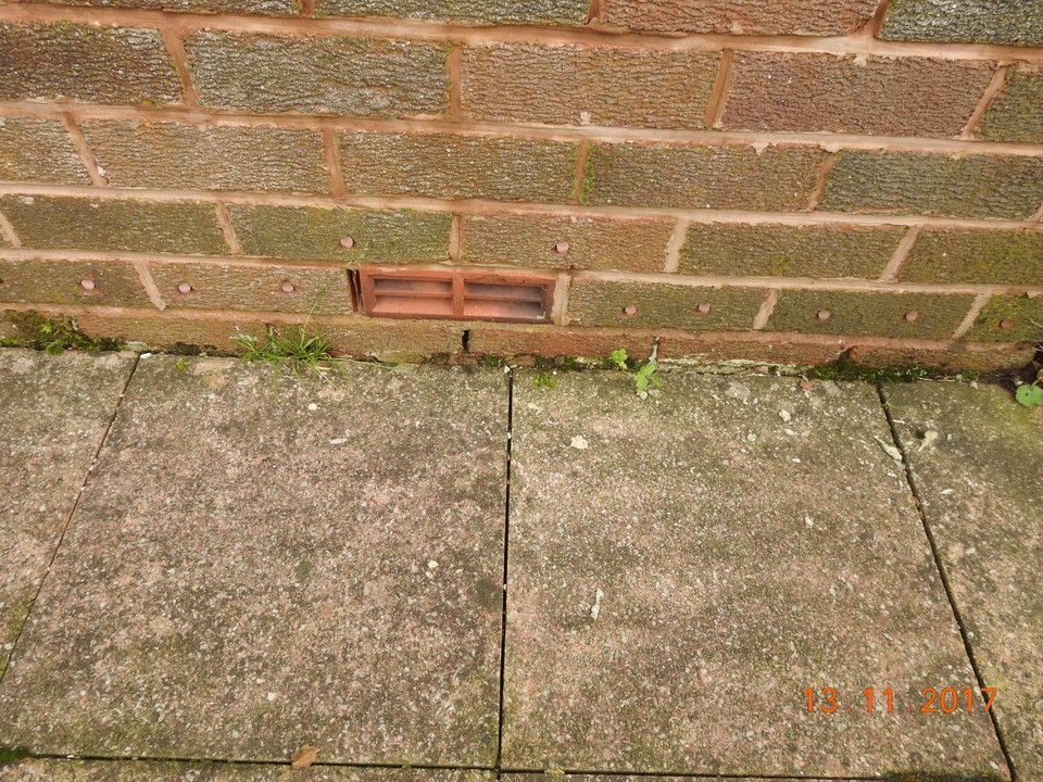 Damp proof course installed into perforated brick Damp proof course installed into perforated brick