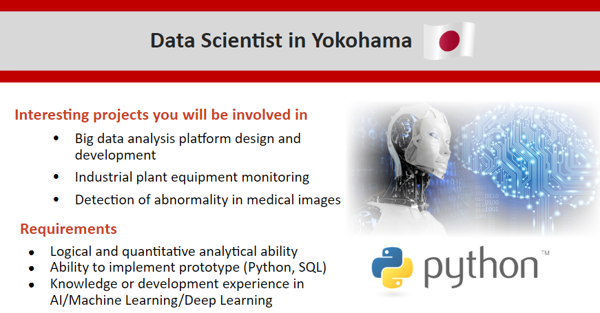 Hiring ! Data Scientist in Yokohama Hiring ! Data Scientist in Yokohama