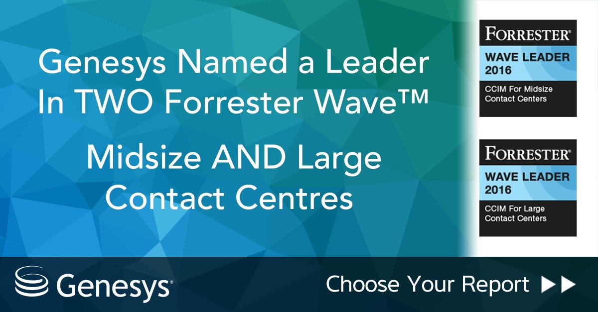 Genesys on LinkedIn: Genesys Named a Leader in TWO Forrester Waves™ See ... Genesys on LinkedIn: Genesys Named a Leader in TWO Forrester Waves™ See ...