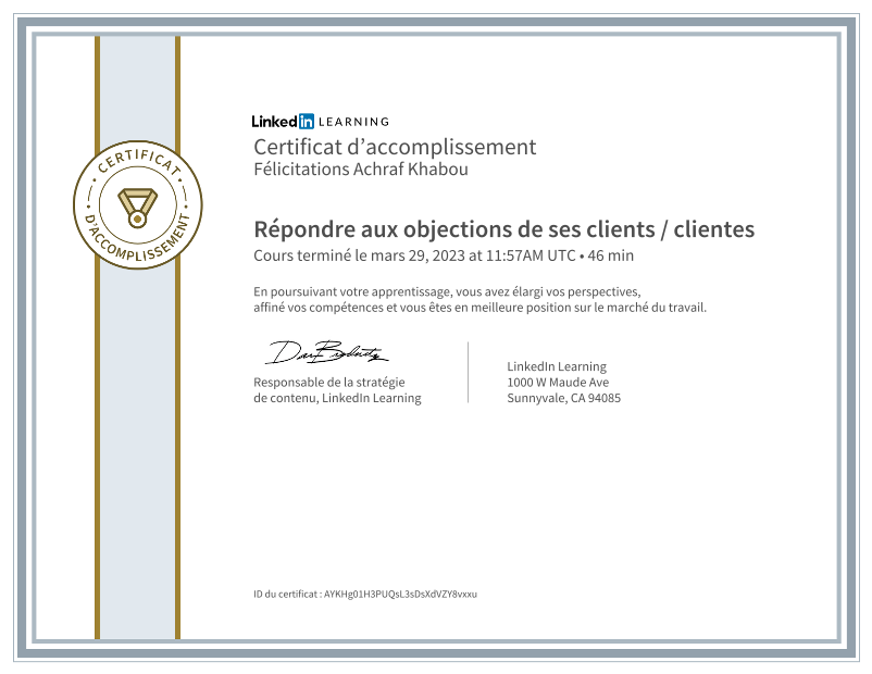 Achraf Khabou sur LinkedIn : Certificate of Completion Achraf Khabou sur LinkedIn : Certificate of Completion