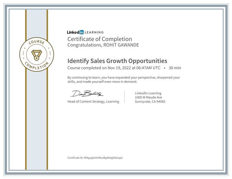 ROHIT GAWANDE on LinkedIn: Certificate of Completion ROHIT GAWANDE on LinkedIn: Certificate of Completion