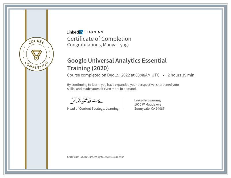 Manya Tyagi on LinkedIn: Certificate of Completion Manya Tyagi on LinkedIn: Certificate of Completion