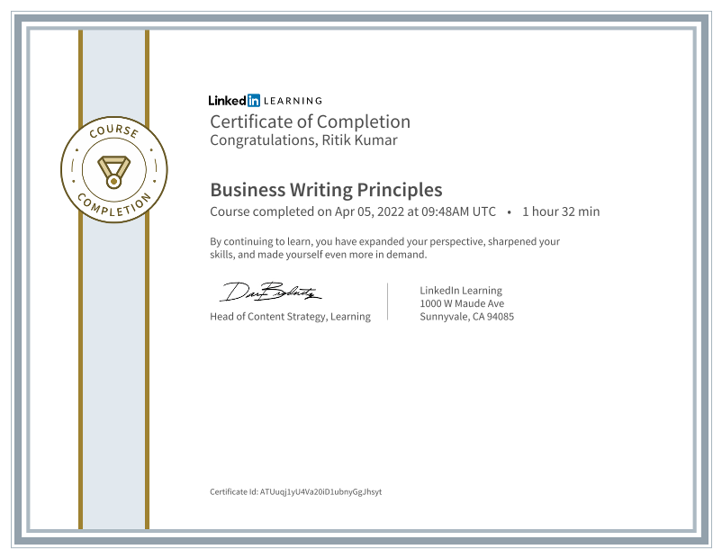 Ritik Kumar on LinkedIn: Certificate of Completion Ritik Kumar on LinkedIn: Certificate of Completion