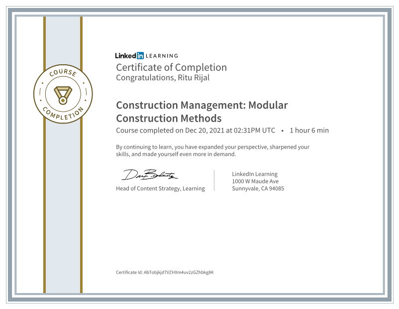 Ritu Rijal on LinkedIn: Certificate of Completion Ritu Rijal on LinkedIn: Certificate of Completion