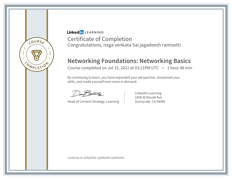 naga venkata Sai jagadeesh ramisetti on LinkedIn: Certificate of Completion naga venkata Sai jagadeesh ramisetti on LinkedIn: Certificate of Completion