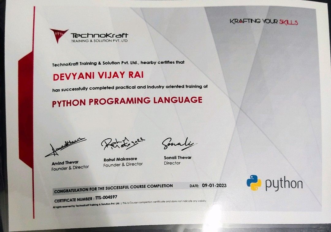 Devyani Rai on LinkedIn: #pythonprogramming #pythondeveloper #python # ... Devyani Rai on LinkedIn: #pythonprogramming #pythondeveloper #python # ...