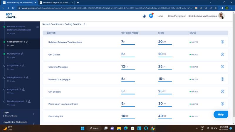 Sasi sushma madhavarapu on LinkedIn: #ccbp #nxtwave #day26 Sasi sushma madhavarapu on LinkedIn: #ccbp #nxtwave #day26