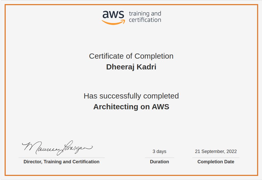Dheeraj Kadri on LinkedIn: #aws #training #aquasecurity Dheeraj Kadri on LinkedIn: #aws #training #aquasecurity