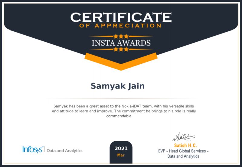 Samyak Jain on LinkedIn: #instaawards Samyak Jain on LinkedIn: #instaawards