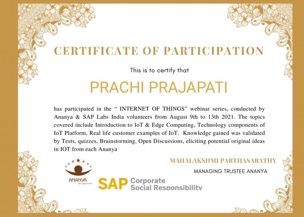 prachi prajapati on LinkedIn: #certificate #webinar prachi prajapati on LinkedIn: #certificate #webinar