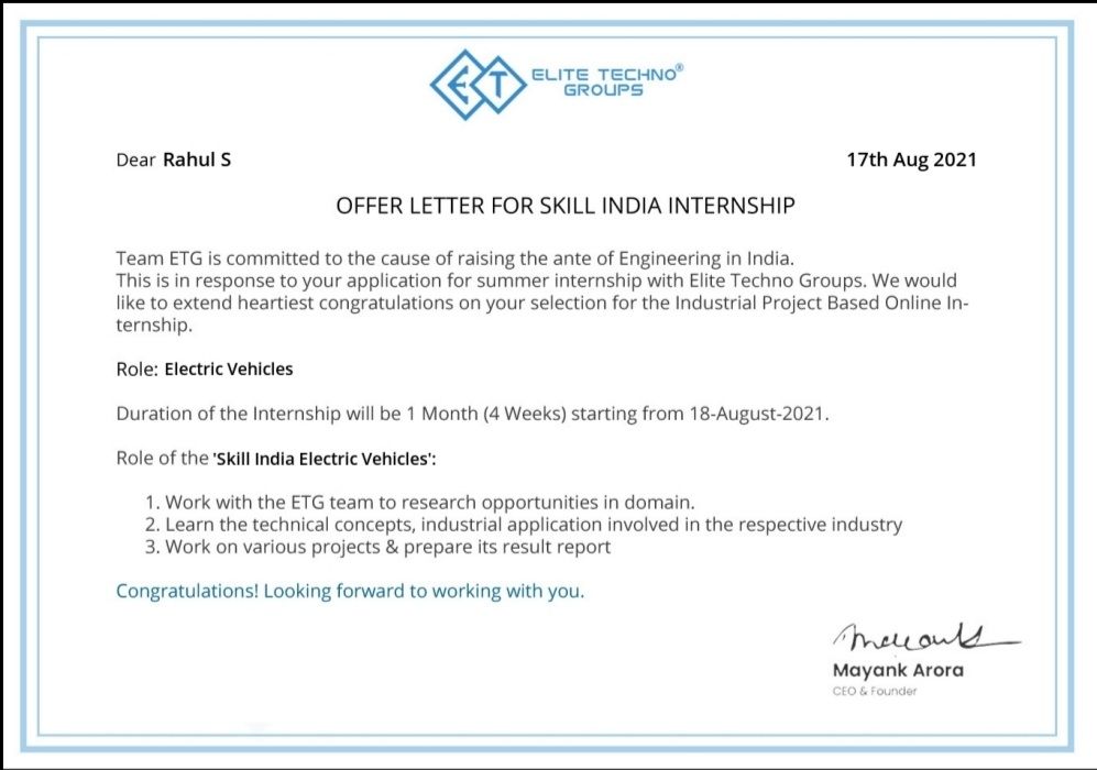 RAHUL S on LinkedIn: #etg #internship RAHUL S on LinkedIn: #etg #internship