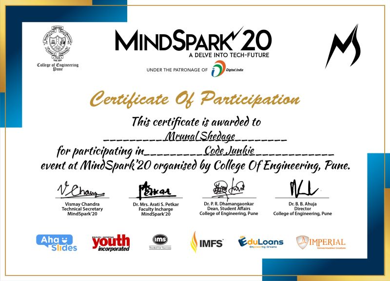 Mrunal Shedage on LinkedIn: #codejunkie Mrunal Shedage on LinkedIn: #codejunkie