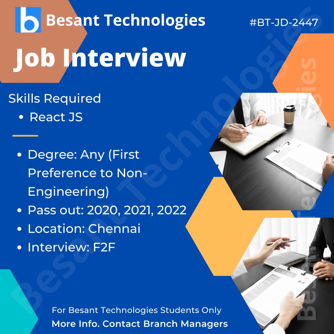 Besant Technologies on LinkedIn: #azure #ccna #java #reactjs #devops # ... Besant Technologies on LinkedIn: #azure #ccna #java #reactjs #devops # ...