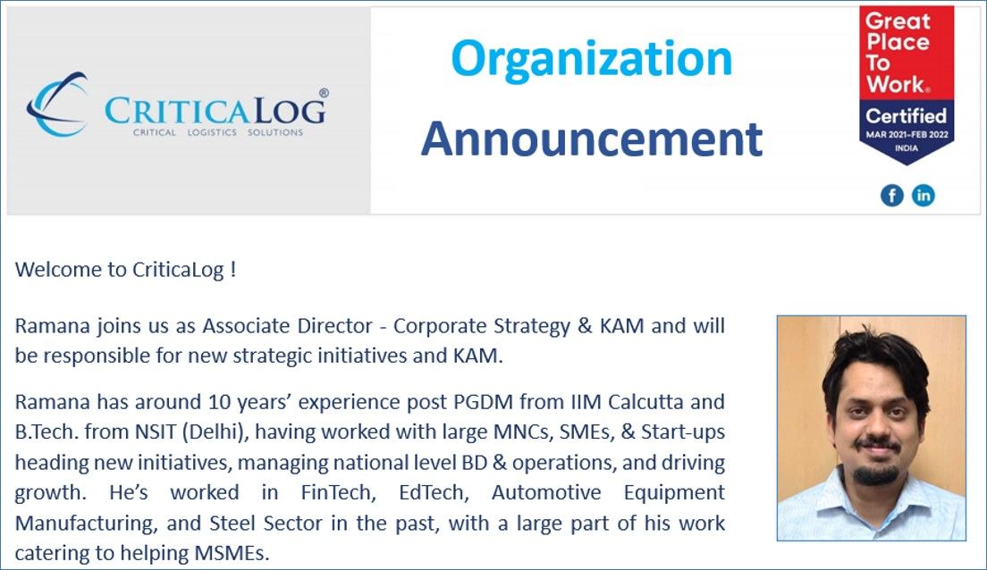 CriticaLog India Private Limited posted on LinkedIn CriticaLog India Private Limited posted on LinkedIn