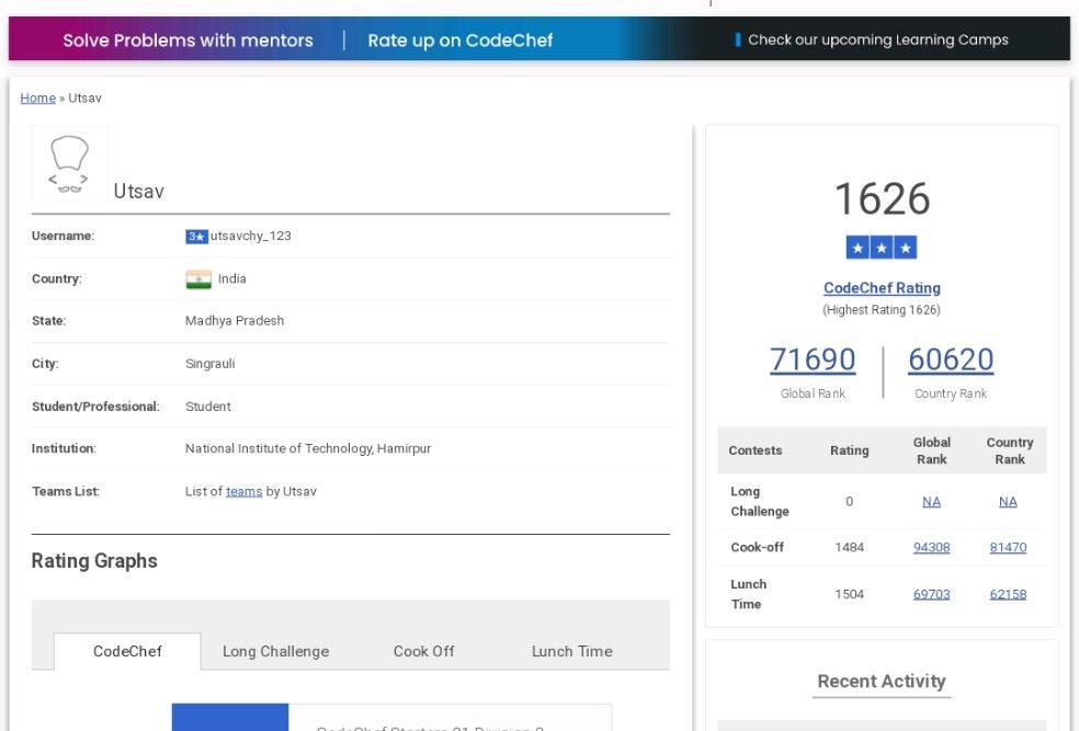 Utsav . on LinkedIn: #codechef #coding #competitiveprogramming | 12 ... Utsav . on LinkedIn: #codechef #coding #competitiveprogramming | 12 ...