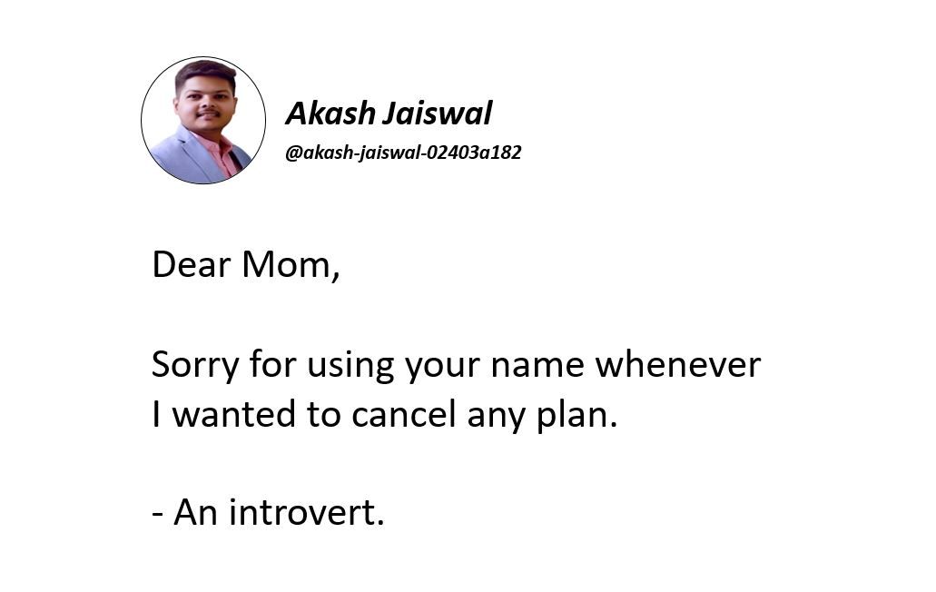 Akash Jaiswal on LinkedIn: #management #introvert #introvertstruggles # ... Akash Jaiswal on LinkedIn: #management #introvert #introvertstruggles # ...