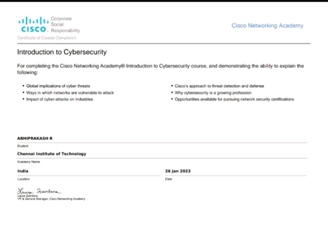 Abhiprakash rajesh on LinkedIn: #cybersecurity #cisco #senthilkumar # ... Abhiprakash rajesh on LinkedIn: #cybersecurity #cisco #senthilkumar # ...