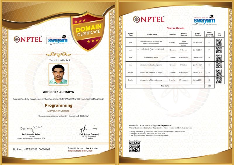 Abhishek Acharya on LinkedIn: #nptel #iit #iitmadras #npteldomain # ... Abhishek Acharya on LinkedIn: #nptel #iit #iitmadras #npteldomain # ...