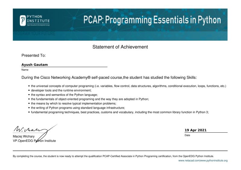 Ayush Gautam on LinkedIn: Programming Essentials In Python Ayush Gautam on LinkedIn: Programming Essentials In Python