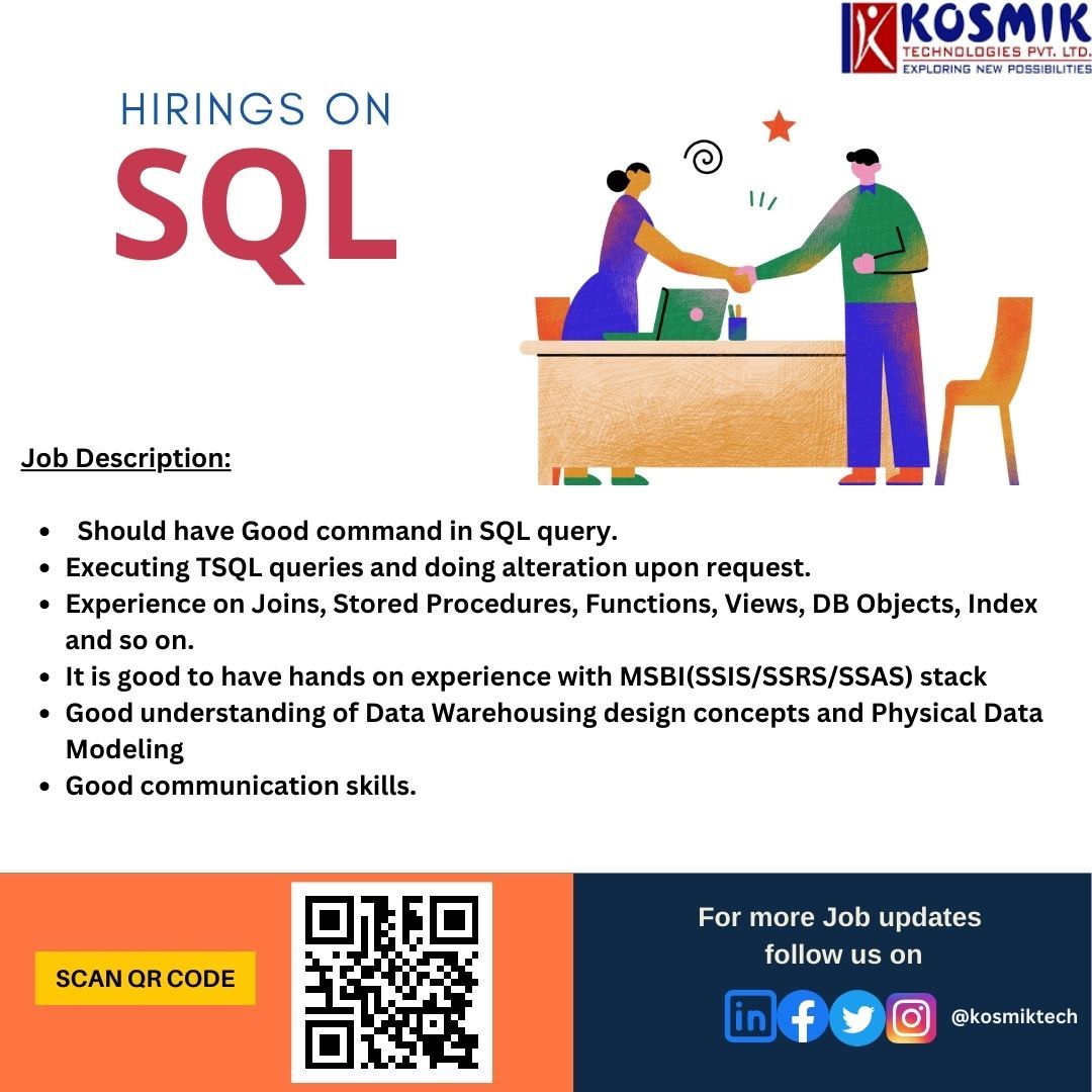 SAI KUMAR Sambathini on LinkedIn: #openings #walkinsinhyderabad #sql # ... SAI KUMAR Sambathini on LinkedIn: #openings #walkinsinhyderabad #sql # ...
