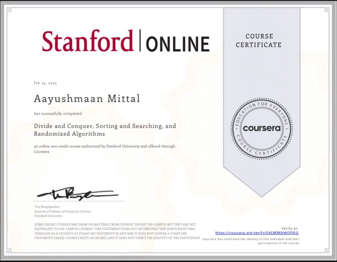 Aayushmaan Mittal on LinkedIn: I’m happy to share that I’ve obtained a ... Aayushmaan Mittal on LinkedIn: I’m happy to share that I’ve obtained a ...