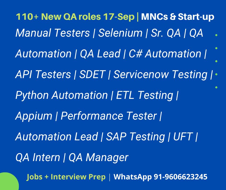 Software Testing Studio on LinkedIn: #jobs #qa #whatsapp #gethired # ... Software Testing Studio on LinkedIn: #jobs #qa #whatsapp #gethired # ...