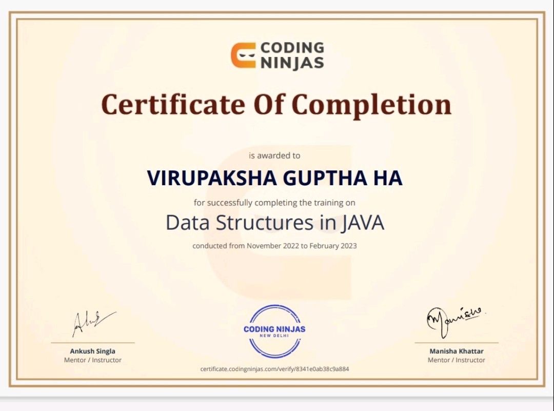 VIRUPAKSHA GUPTA HA on LinkedIn: #java #coding #codingninjas VIRUPAKSHA GUPTA HA on LinkedIn: #java #coding #codingninjas