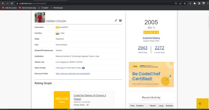 Harsh Chugh on LinkedIn: #codechef | 84 comments Harsh Chugh on LinkedIn: #codechef | 84 comments