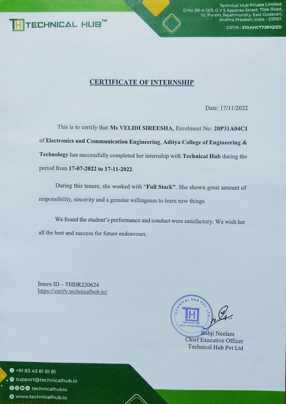 Sireesha Velidi on LinkedIn: #prasad #simhadri #babji #internship # ... Sireesha Velidi on LinkedIn: #prasad #simhadri #babji #internship # ...