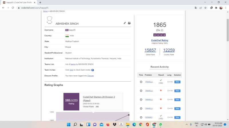 ABHISHEK SINGH on LinkedIn: #codechef #contest | 19 comments ABHISHEK SINGH on LinkedIn: #codechef #contest | 19 comments