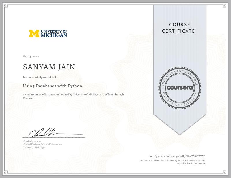Sanyam Jain on LinkedIn: #coursera #elearningcourses #pythonprogramming Sanyam Jain on LinkedIn: #coursera #elearningcourses #pythonprogramming