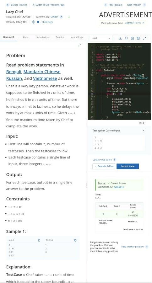 Shruthi S on LinkedIn: #coding #java #codechef #100daysofcodechallenge ... Shruthi S on LinkedIn: #coding #java #codechef #100daysofcodechallenge ...