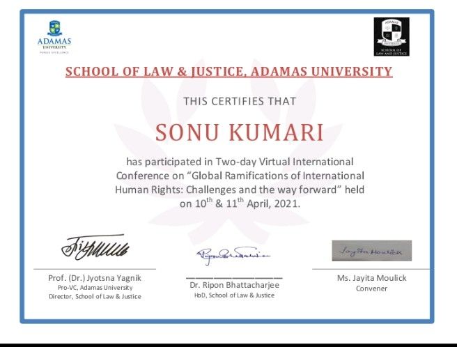 Sonu Kumari on LinkedIn: Certificate of Virtual International ... Sonu Kumari on LinkedIn: Certificate of Virtual International ...