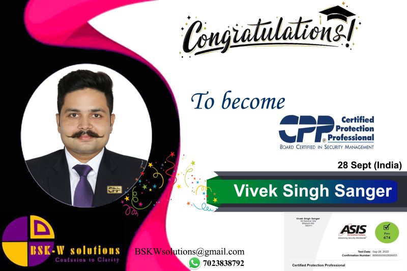 Vivek Singh Sanger, CPP® posted on LinkedIn Vivek Singh Sanger, CPP® posted on LinkedIn