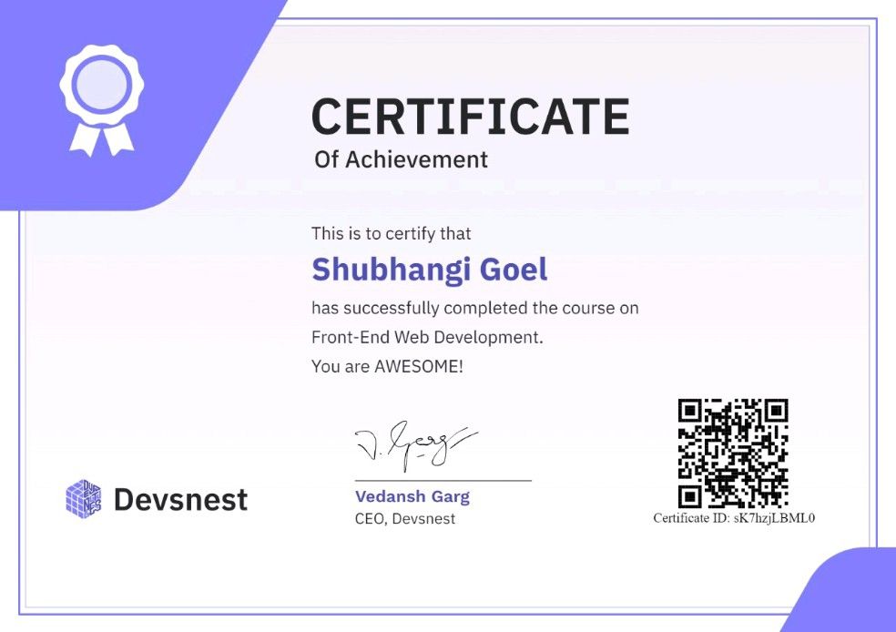 Shubhangi Goel on LinkedIn: #webdevelopment #frontend #devsnest # ... Shubhangi Goel on LinkedIn: #webdevelopment #frontend #devsnest # ...