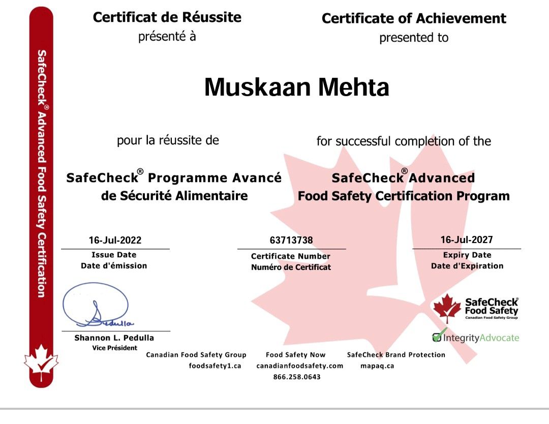 MUSKAAN Mehta on LinkedIn: #foodsafety MUSKAAN Mehta on LinkedIn: #foodsafety