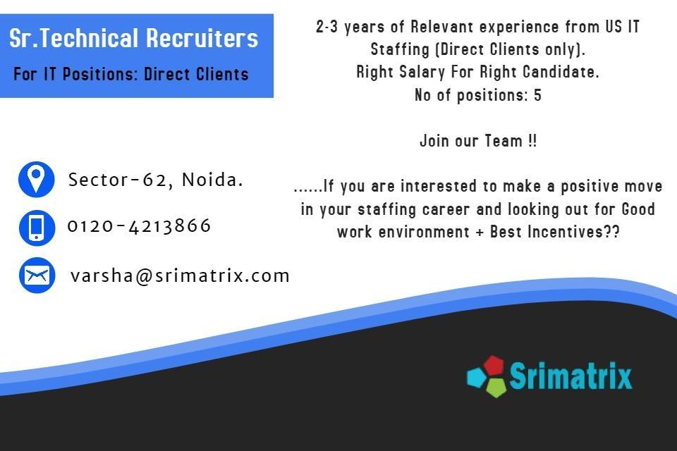 Varsha Saxena on LinkedIn: Urgently Required Sr. Technical Recruiters ... Varsha Saxena on LinkedIn: Urgently Required Sr. Technical Recruiters ...