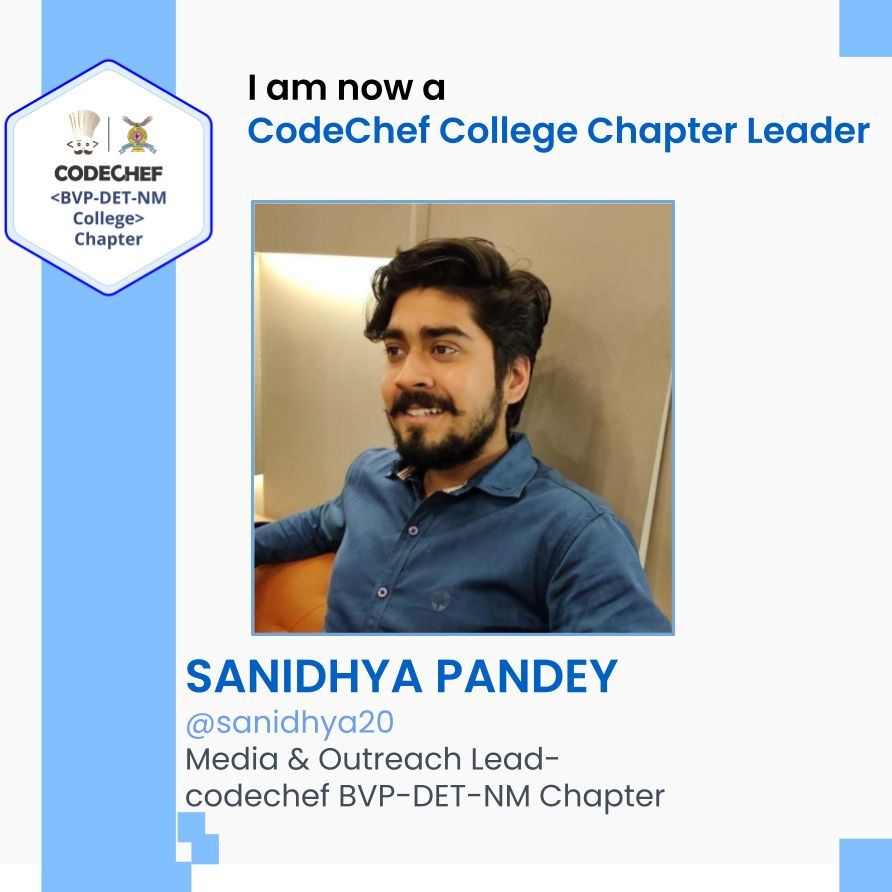 Sanidhya Pandey on LinkedIn: #codechef #coding #culture Sanidhya Pandey on LinkedIn: #codechef #coding #culture