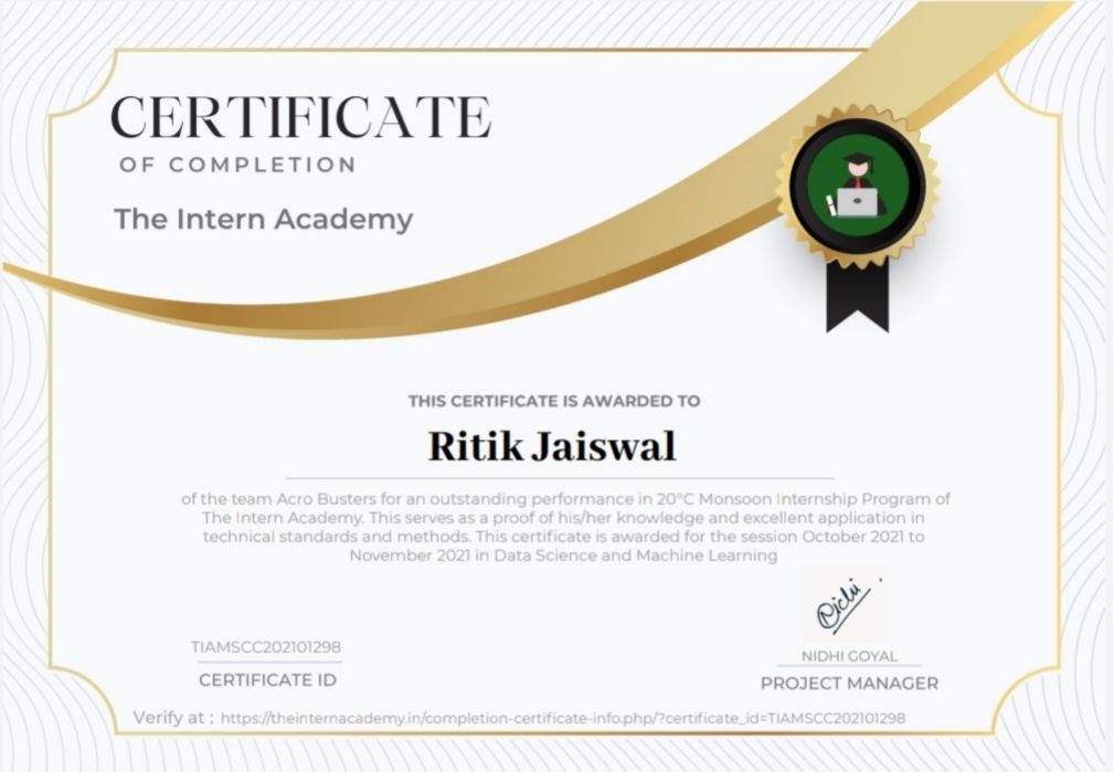 RITIK JAISWAL on LinkedIn: #intern #machinelearning #datascience # ... RITIK JAISWAL on LinkedIn: #intern #machinelearning #datascience # ...