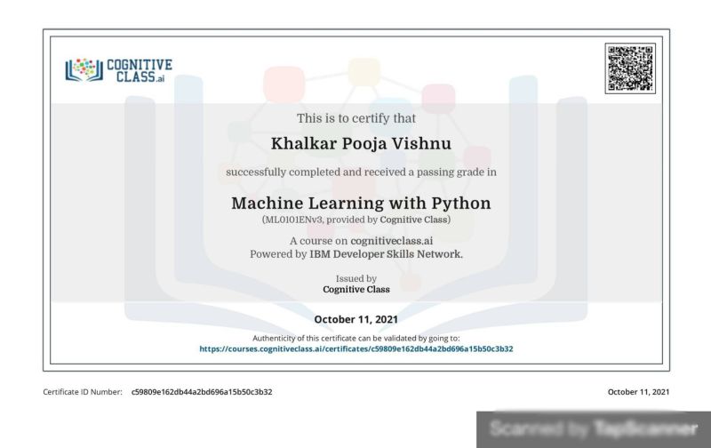 Pooja Khalkar on LinkedIn: #cognitiveclass #ibm #machinelearningwithpython Pooja Khalkar on LinkedIn: #cognitiveclass #ibm #machinelearningwithpython