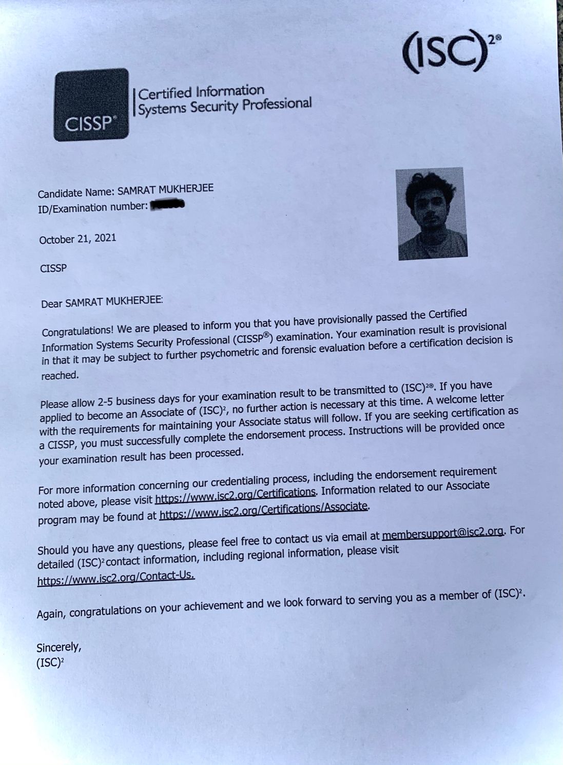 Samrat Mukherjee on LinkedIn: Passed CISSP yesterday !! Thanks Prabh ... Samrat Mukherjee on LinkedIn: Passed CISSP yesterday !! Thanks Prabh ...