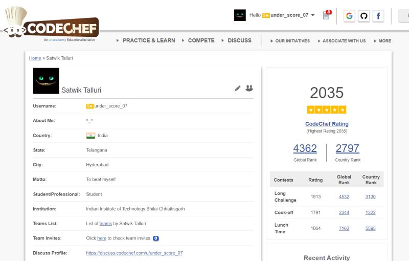 Satwik Talluri on LinkedIn: #codechef #competitiveprogramming # ... Satwik Talluri on LinkedIn: #codechef #competitiveprogramming # ...