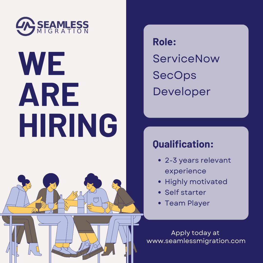 Seamless Migration LLC on LinkedIn: #servicenow #developer #secops # ... Seamless Migration LLC on LinkedIn: #servicenow #developer #secops # ...